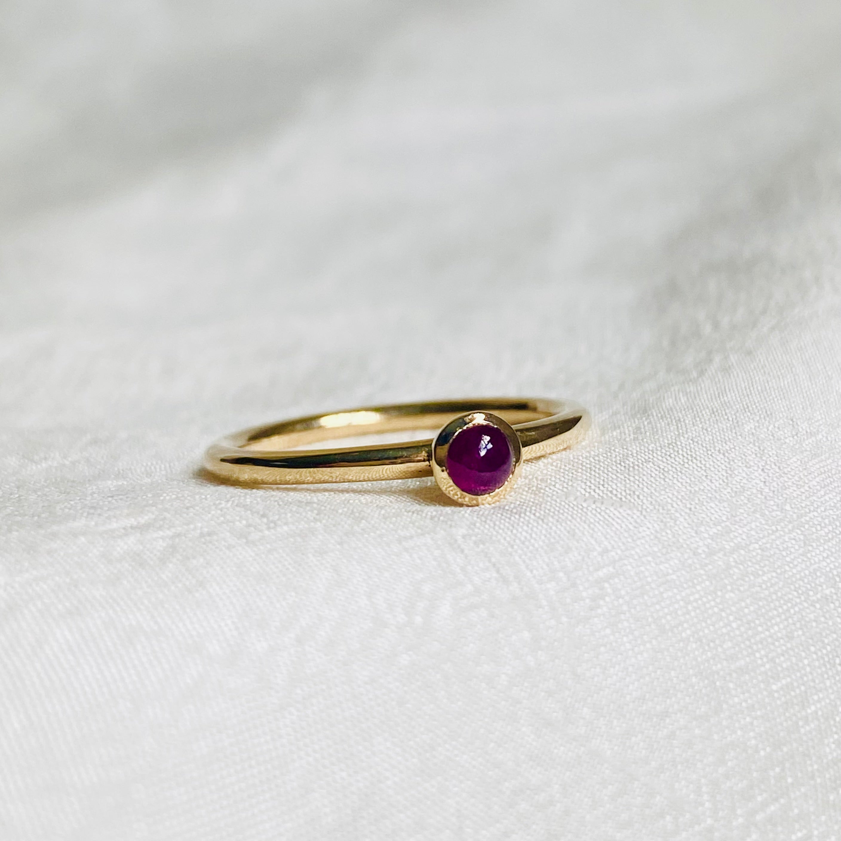 Ruby Cabachon Stacker Ring in Yellow Gold– Sargisons Jewellers