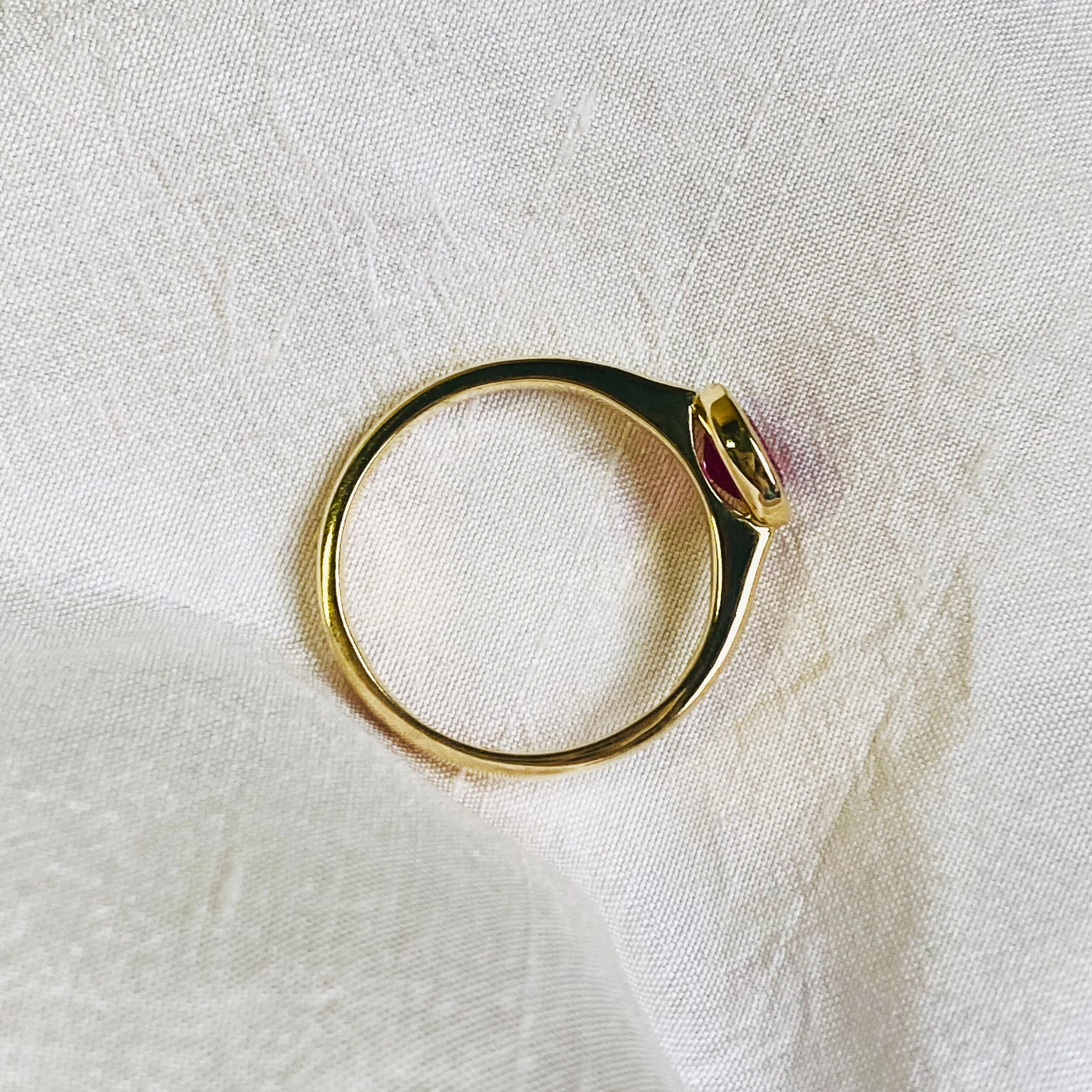 Floating Bezel Set Ruby Ring ~ 18ct Yellow Gold– Sargisons Jewellers