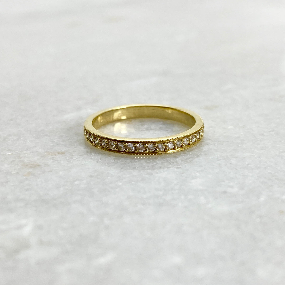 Grain Set Diamond Band - Yellow Gold– Sargisons Jewellers